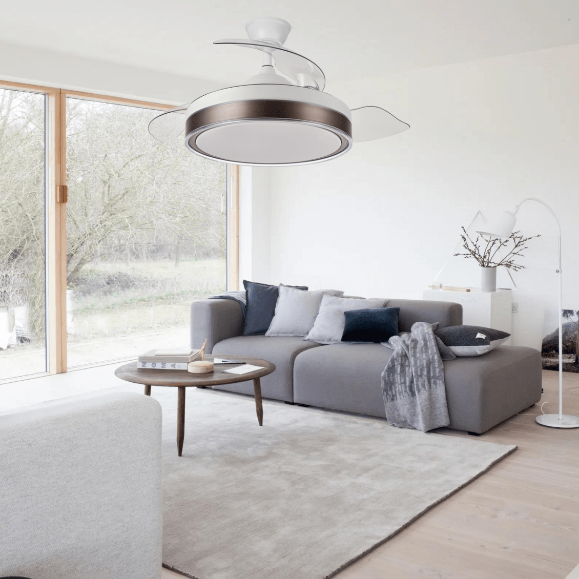 Ceiling Fan Light 42 inch Retractable blade | MEGA LIGHTING