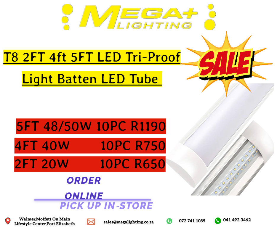 T8 36W 40W 50W LED Tri-Proof Light Batten Tube-Mega Lighting