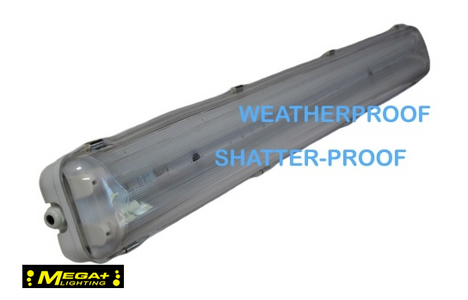 T8 LED Fluorescent Tube Fittings Weatherproof Double -Mega Lighting