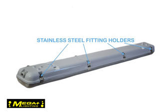 T8 LED Fluorescent Tube Fittings Weatherproof Double -Mega Lighting